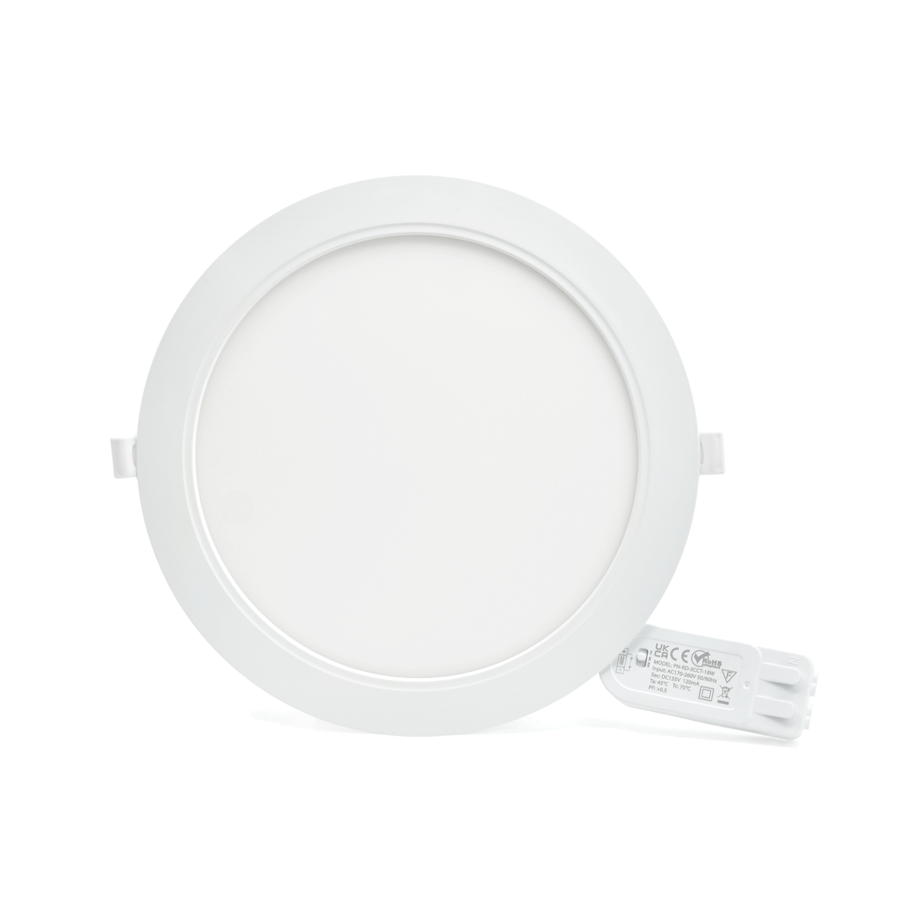 LED Slim Panel Light Round Recessed 3CCT IP54