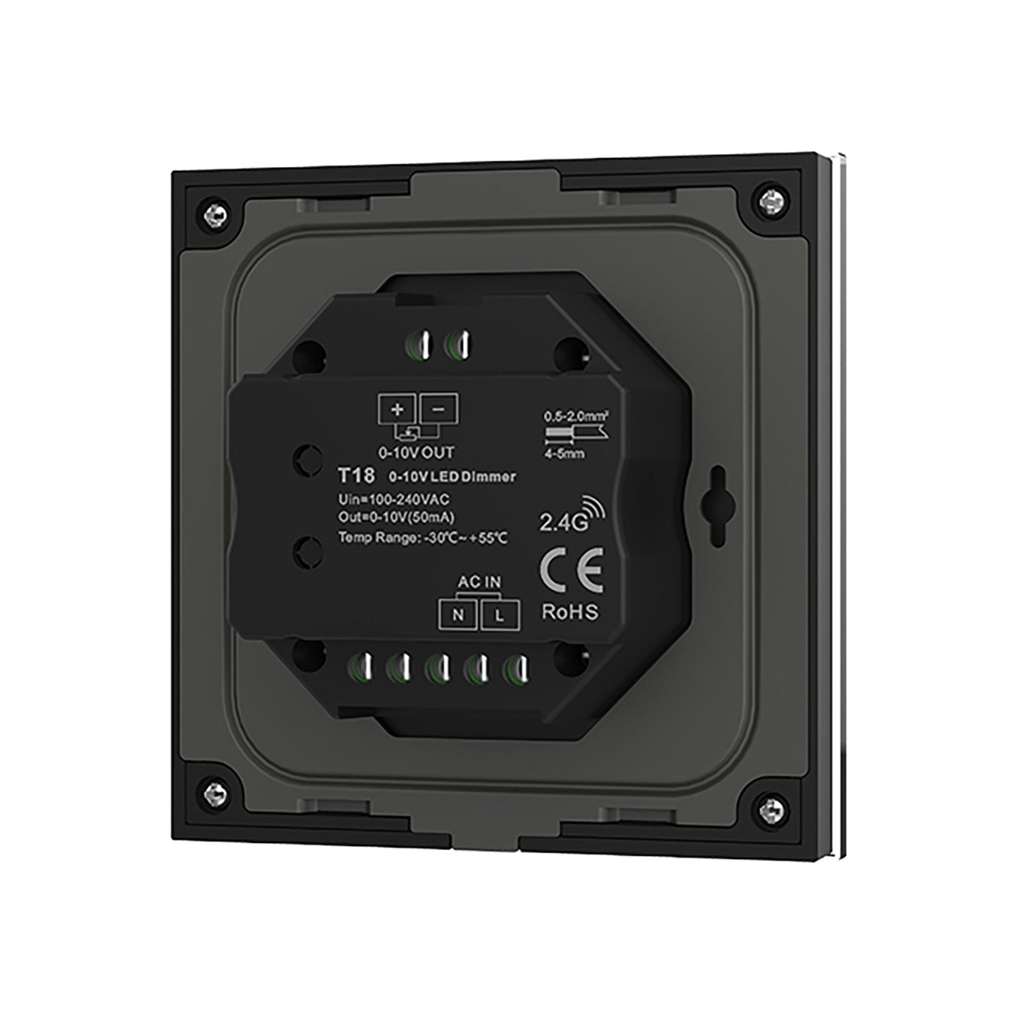 LED 1 Zone 0-10V Dimmer Switch Wall Touch Panel 2.4GHz RF AC100-240V T