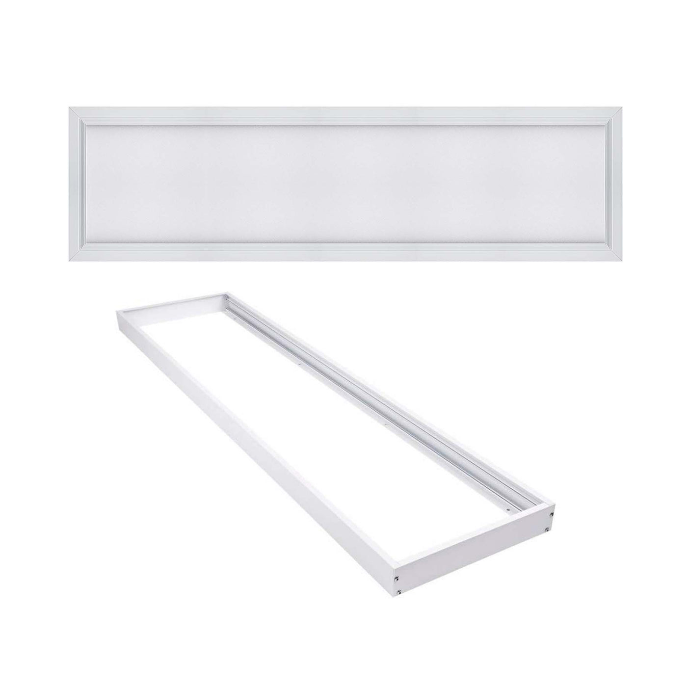 LED Backlit Panel Light Surface Mounted 1200x300mm 42W White Frame