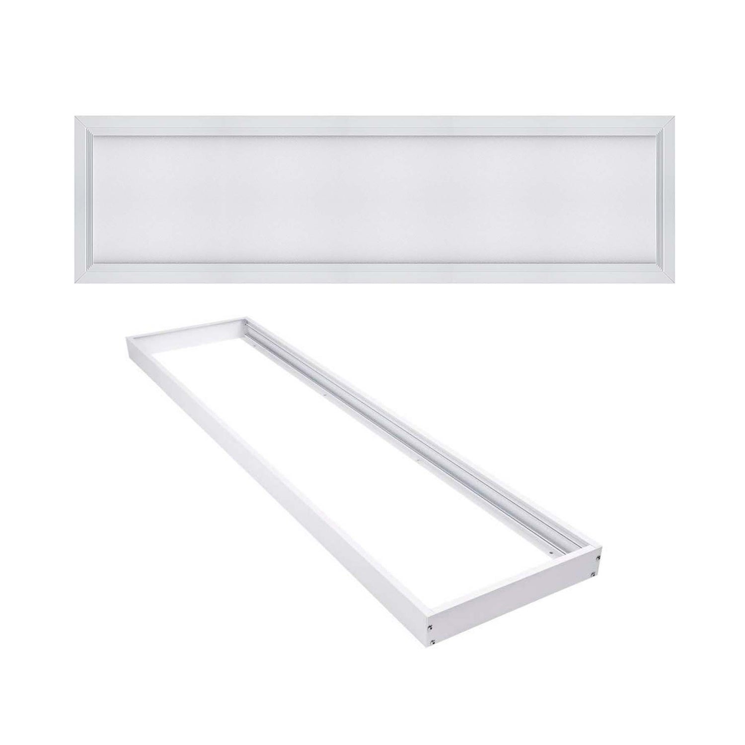 LED Backlit Panel Light Surface Mounted 1200x300mm 42W White Frame