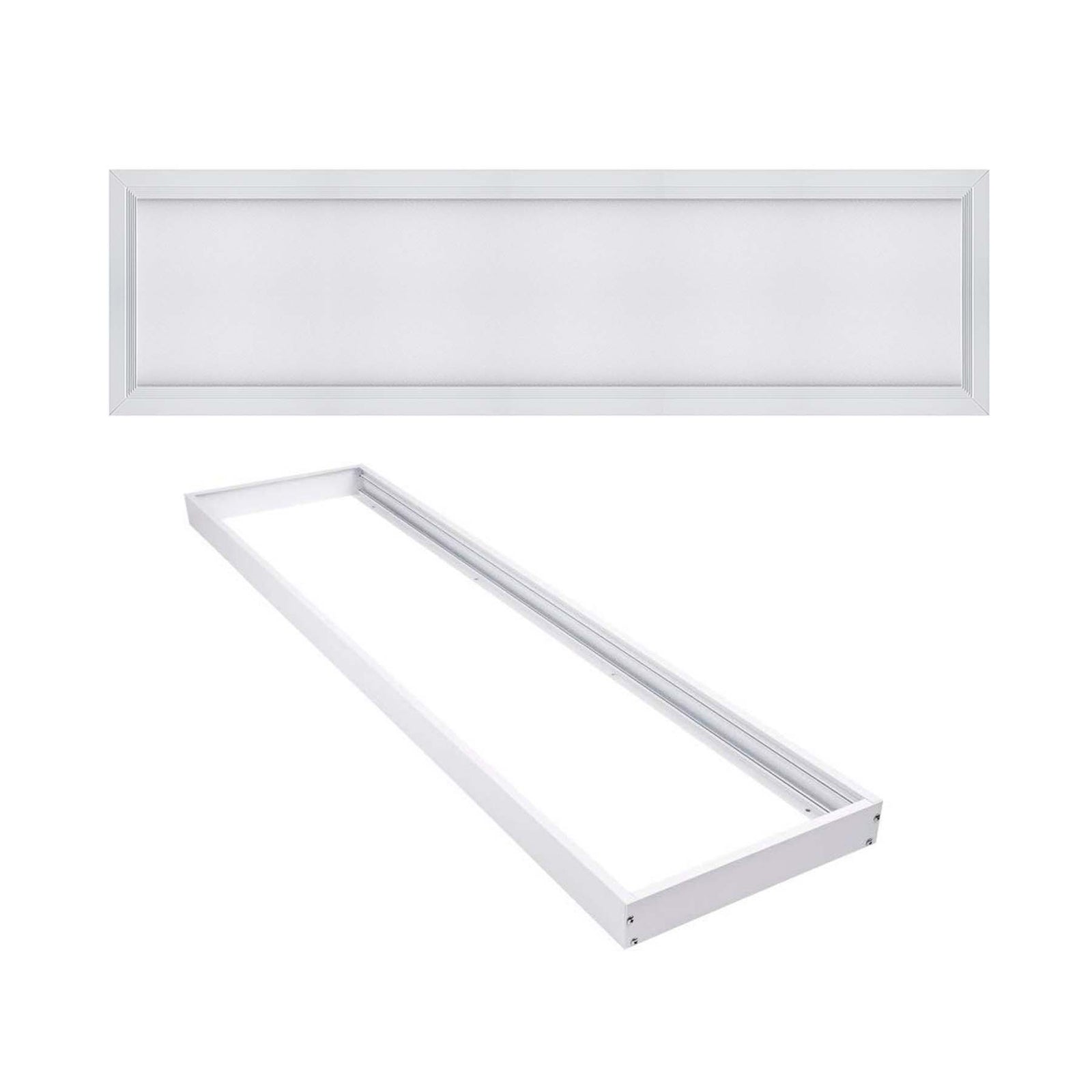LED Backlit Panel Light Surface Mounted 1200x300mm 42W White Frame