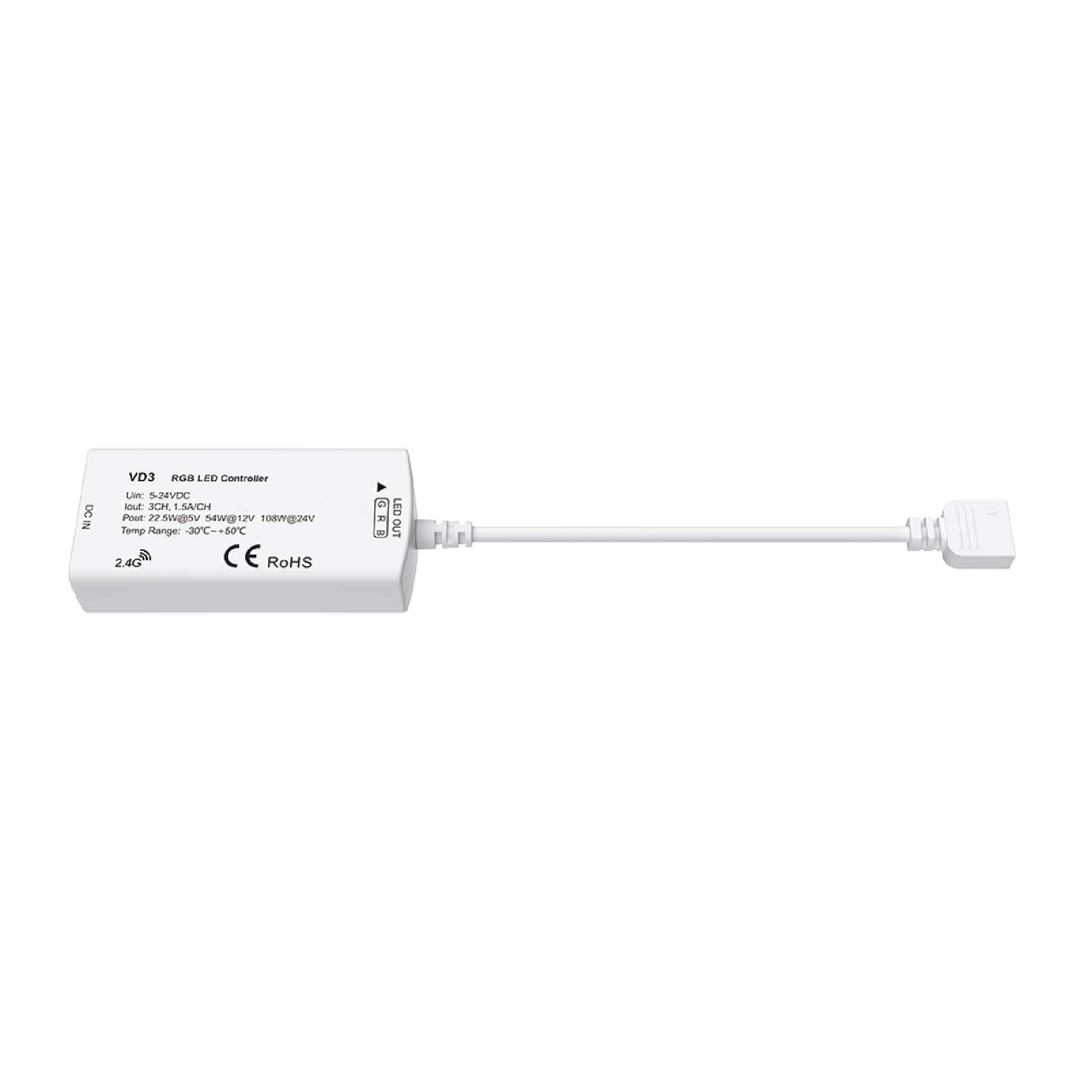 LED 5-24V DC RGB Controller 3CH*1.5A 2.4GHz RF VD3