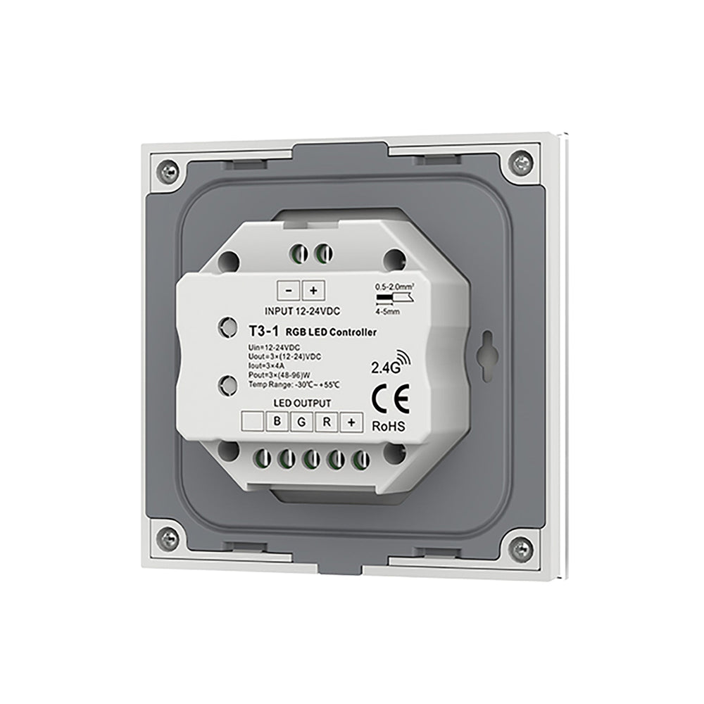 LED 12-24V DC RGB Controller Touch Panel 3CH*4A 2.4GHz RF T3-1