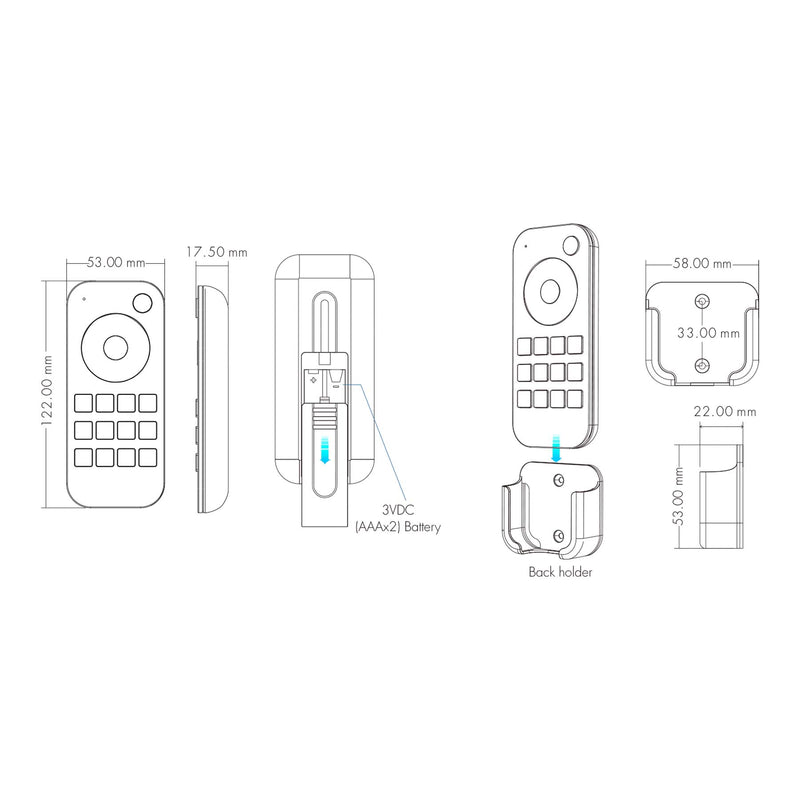4 Zone RGB/RGBW Remote Control 2.4GHz RF RT9