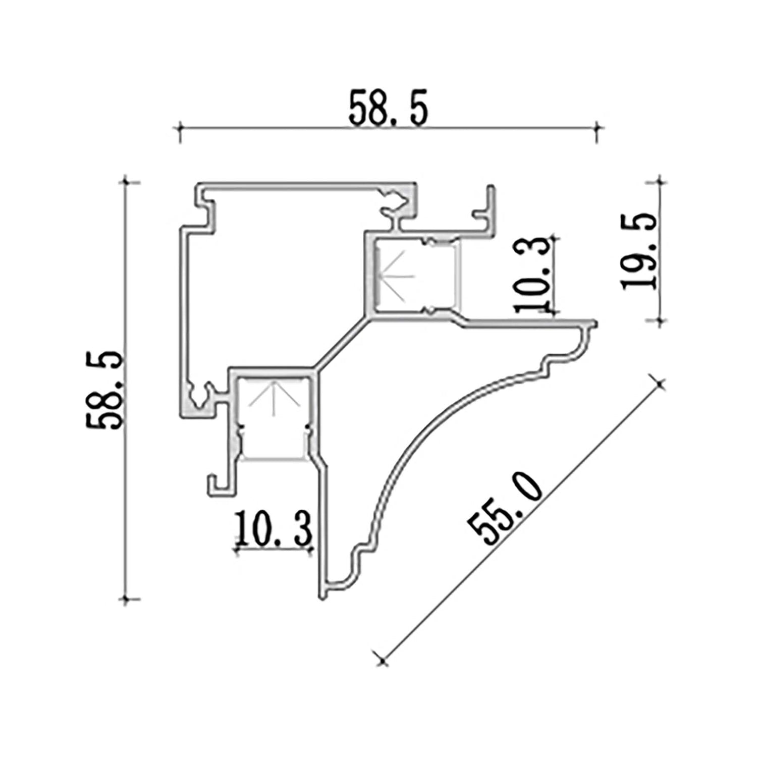 Coving LED Aluminium Profile 58.5x58.5mm (368-C5858)