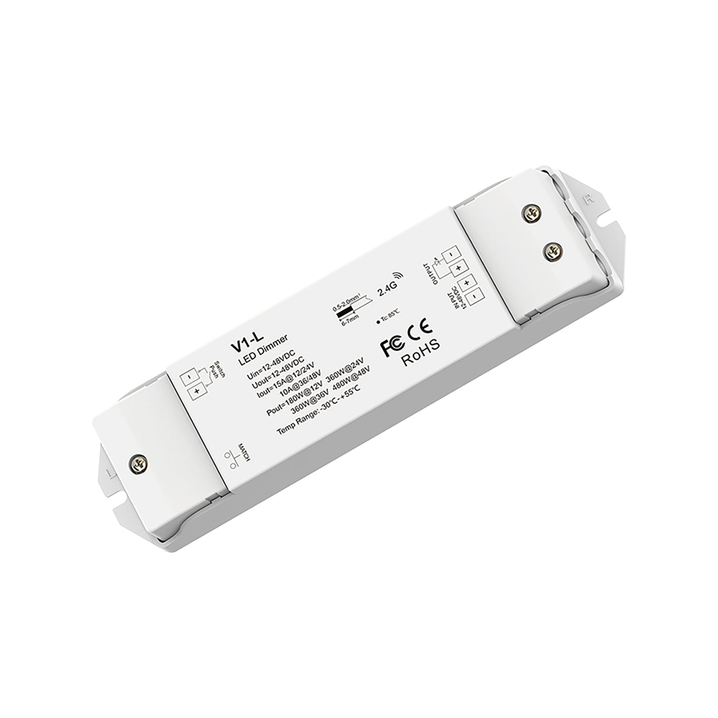 LED 12-48V DC Dimming Controller V1-L + 1 Zone Remote Control RT1