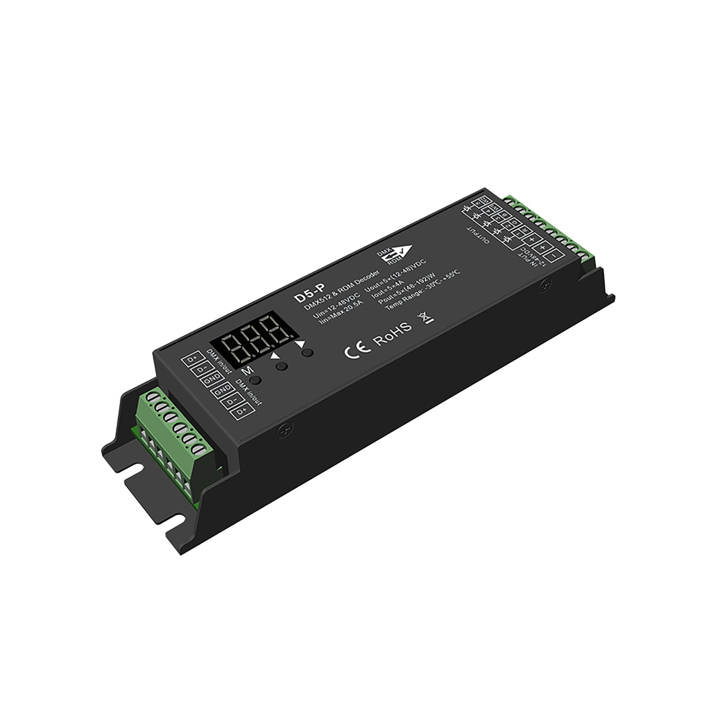 LED 12-48V DC DMX512 & RDM Decoder 5CH*4A D5-P