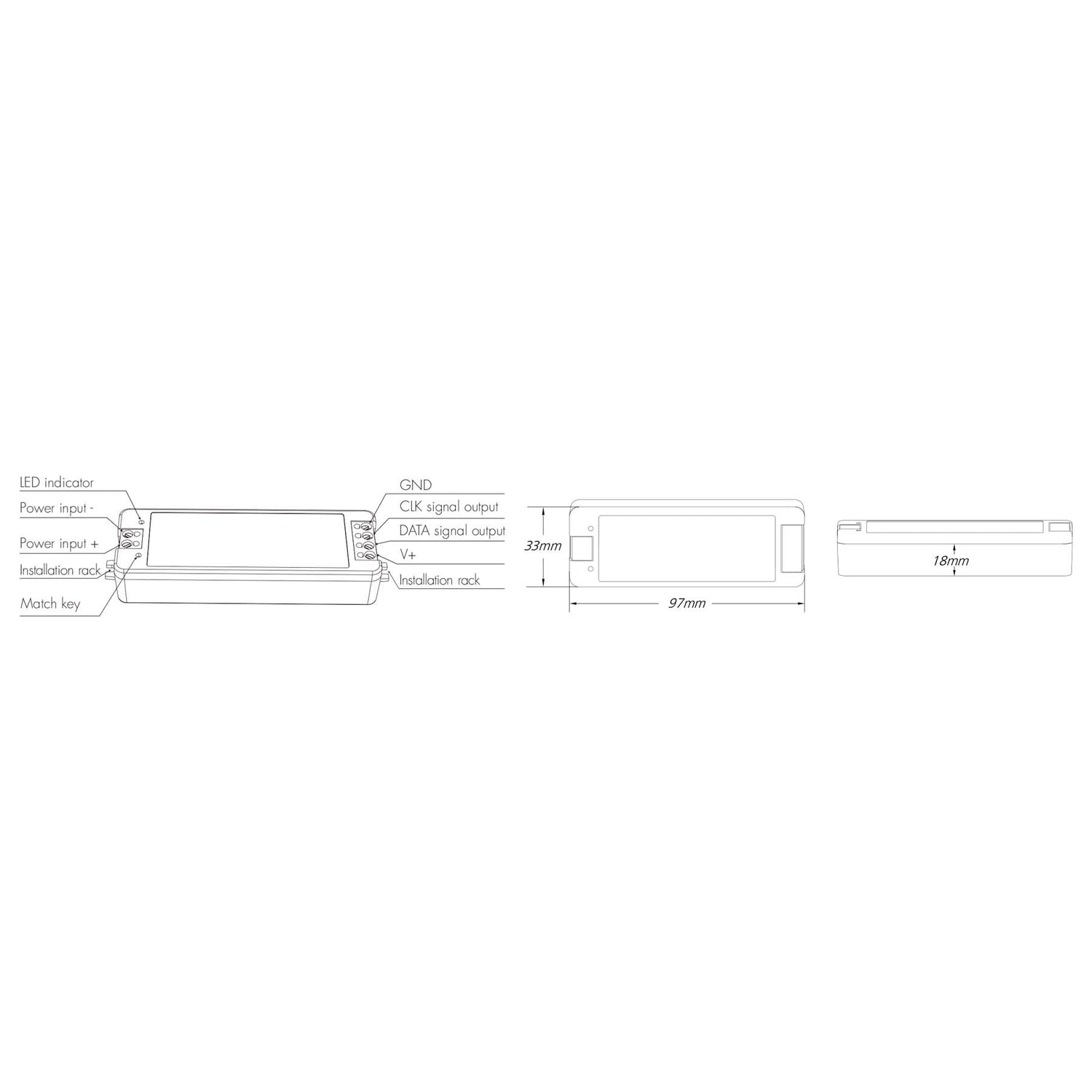 LED 5-24V DC SPI Pixel Controller SC + 1 Zone Remote Control R9