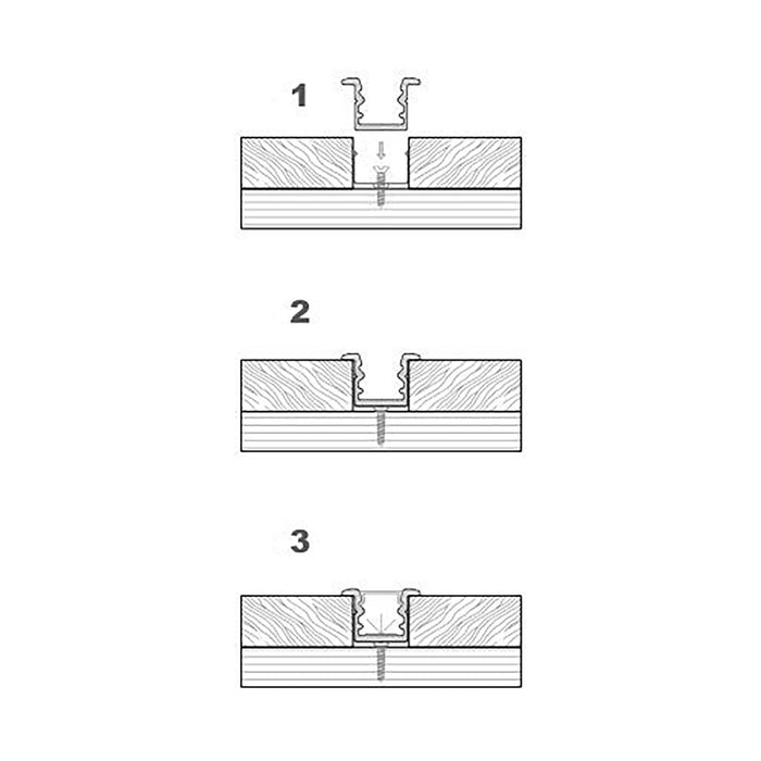 Recessed LED Aluminium Profile 10.9x9.1mm (249-Y1010)
