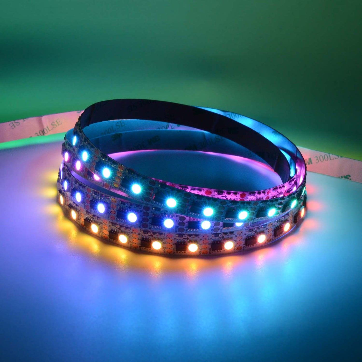 WS2815 SPI 5050 RGB LED Strip Light 12V – 5M Digital Addressable, 60px