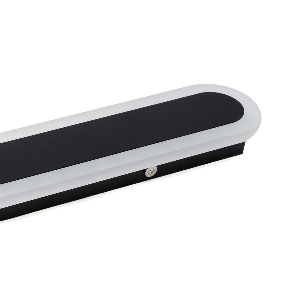 Black LED Oval Linear Wall Light