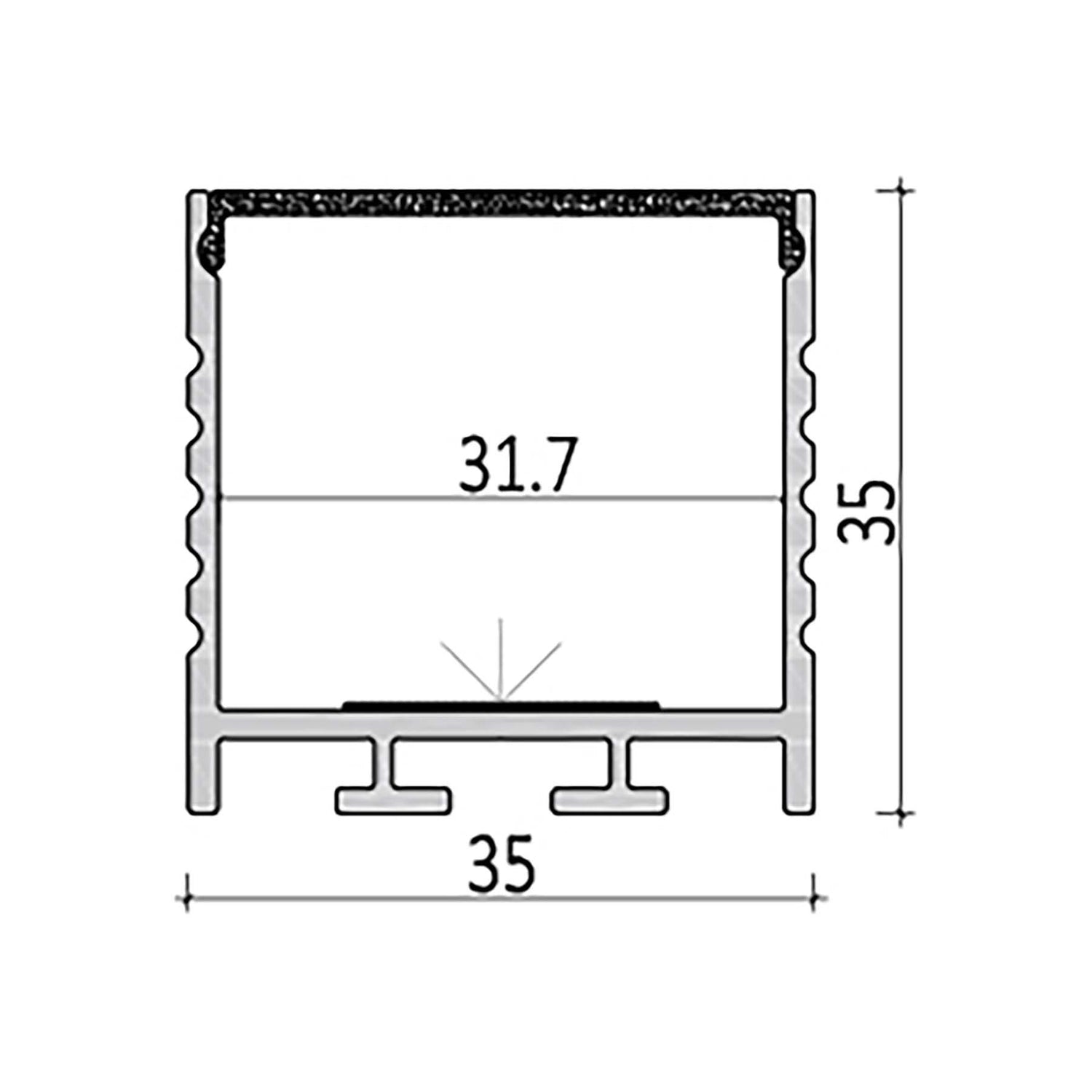 Surface Mounted LED Aluminium Profile 35x35mm (111-M3535)