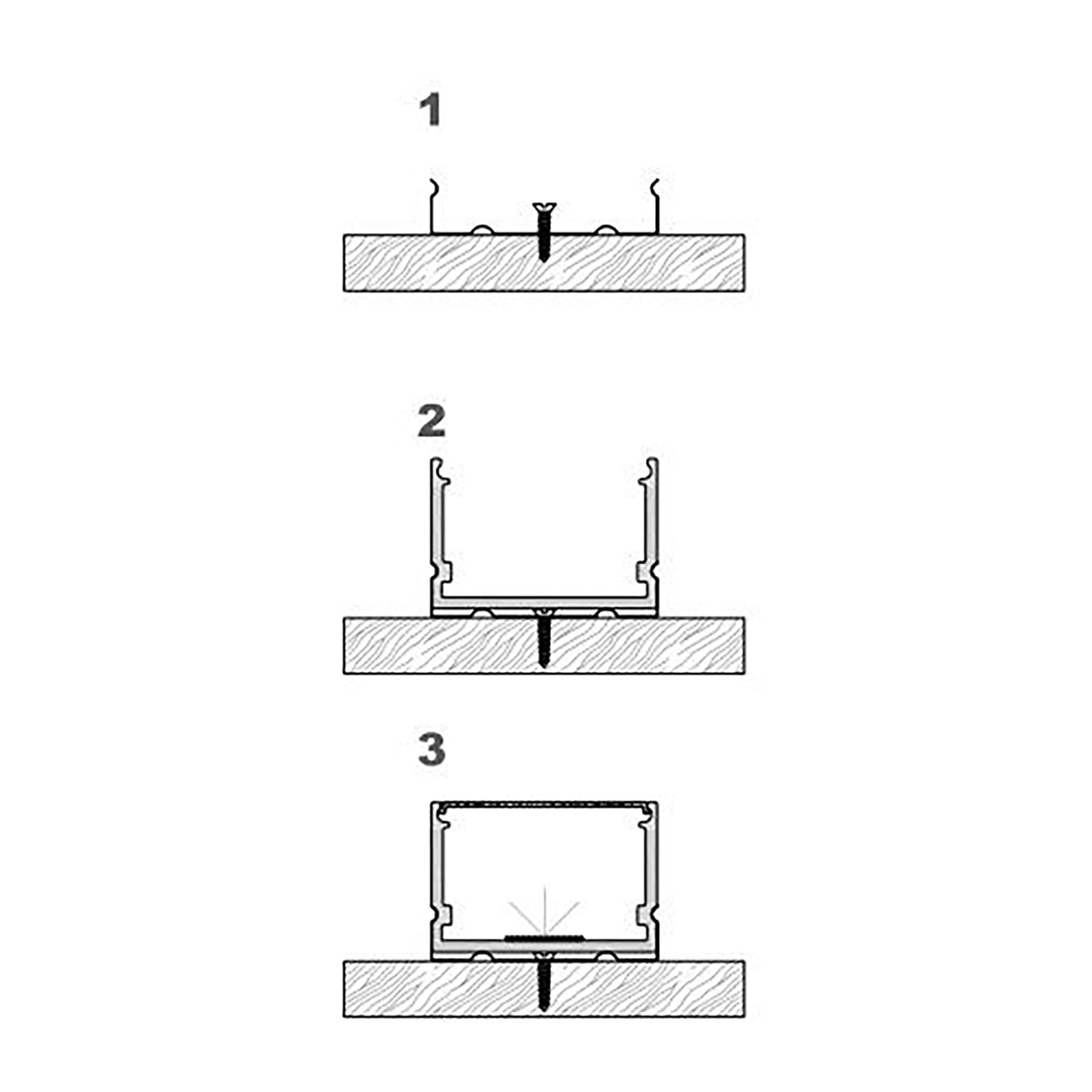 Surface Mounted LED Aluminium Profile 20x20mm (168-M2020)