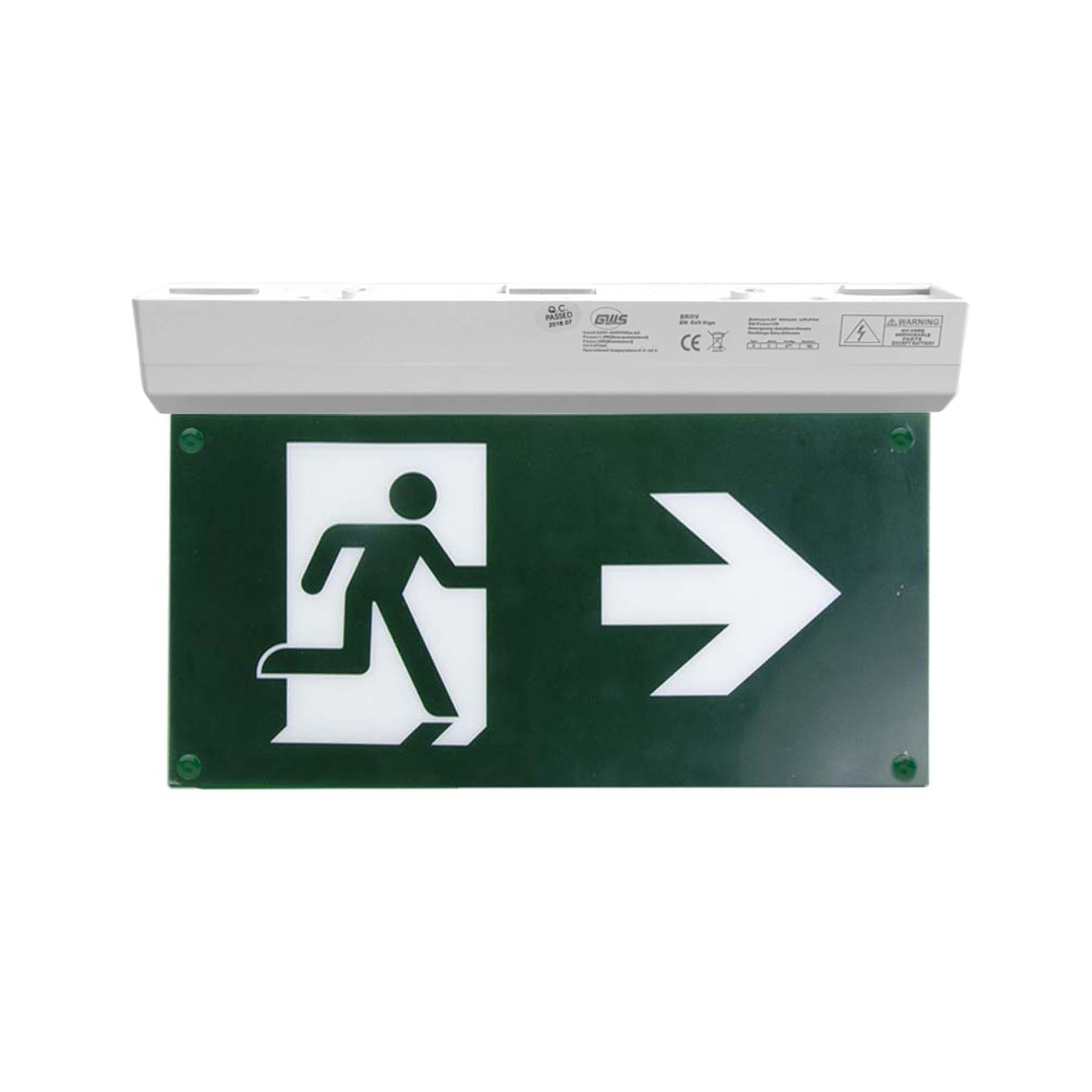 2W LED Emergency Exit Light - Right Arrow Legend