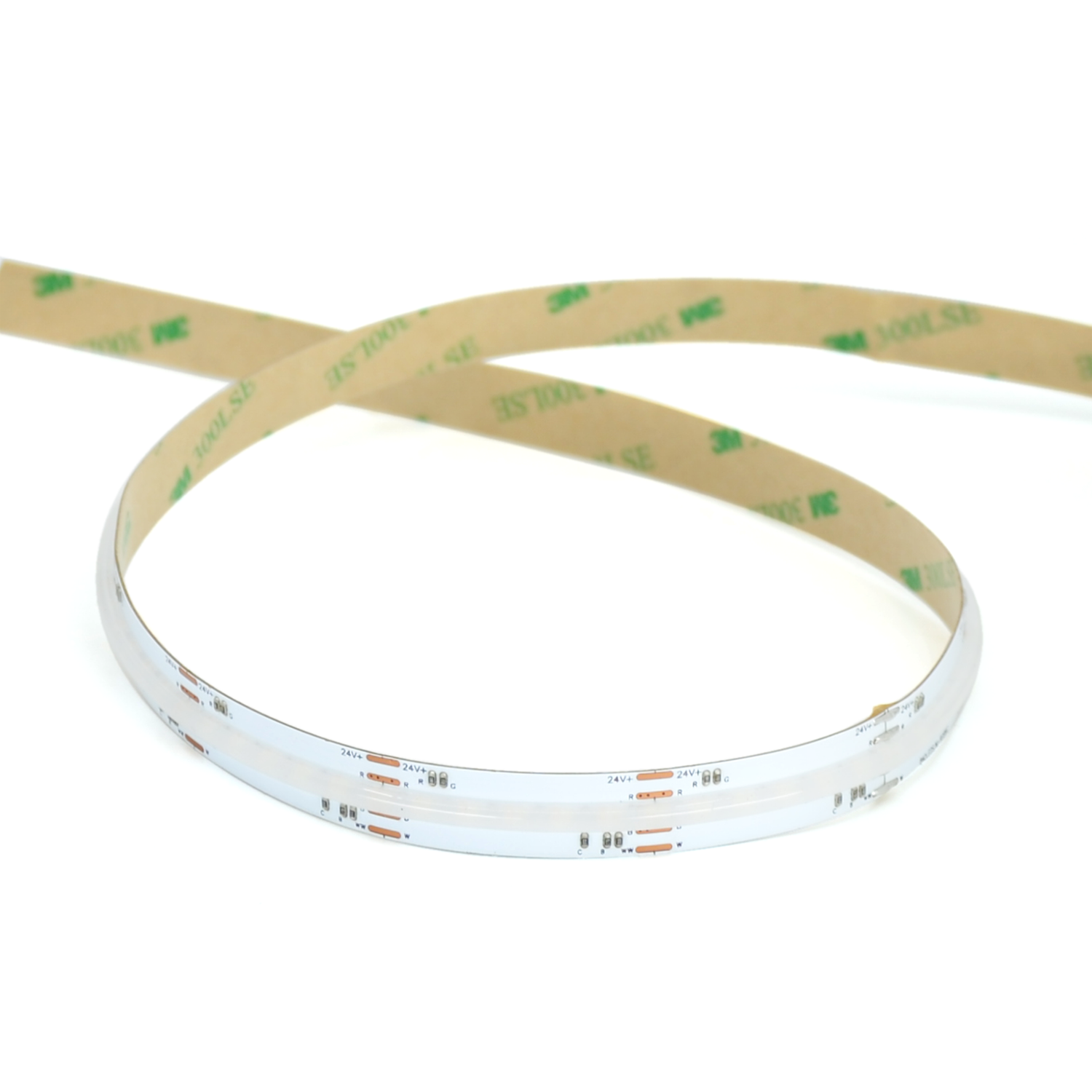 LED COB Strip Light, Seamless, 5M Reel, IP20, 24V, 12mm Wide, RGB+CCT
