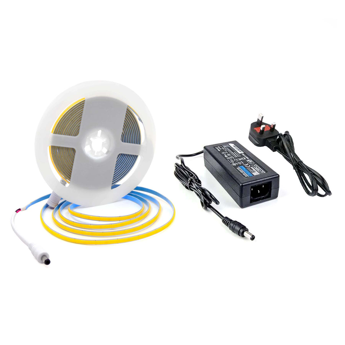 LED COB Strip Light, Seamless, 5M Reel, IP20, 24V, 5mm Wide