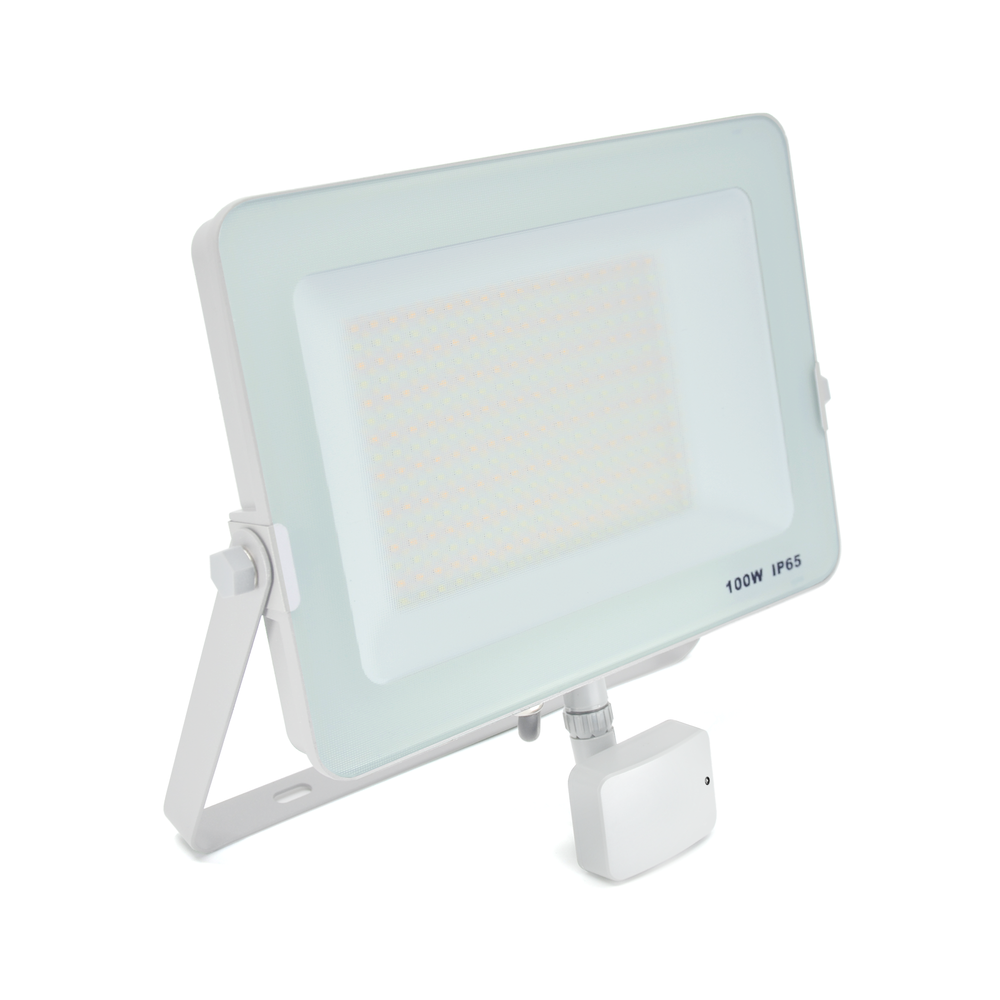 Infinity White Casing Tri-Colour LED Flood Light With Dusk Till Dawn S