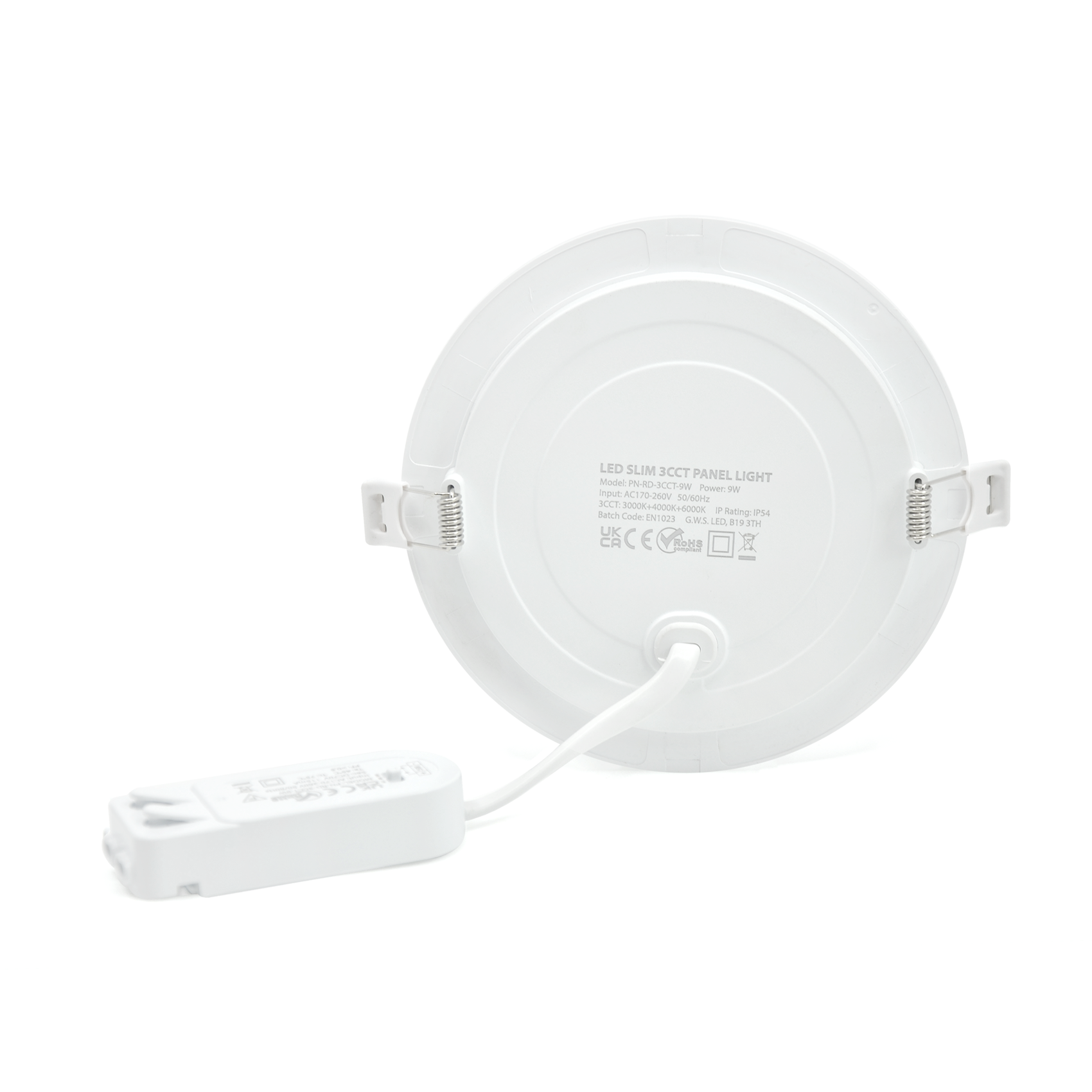 LED Slim Panel Light Round Recessed 3CCT IP54