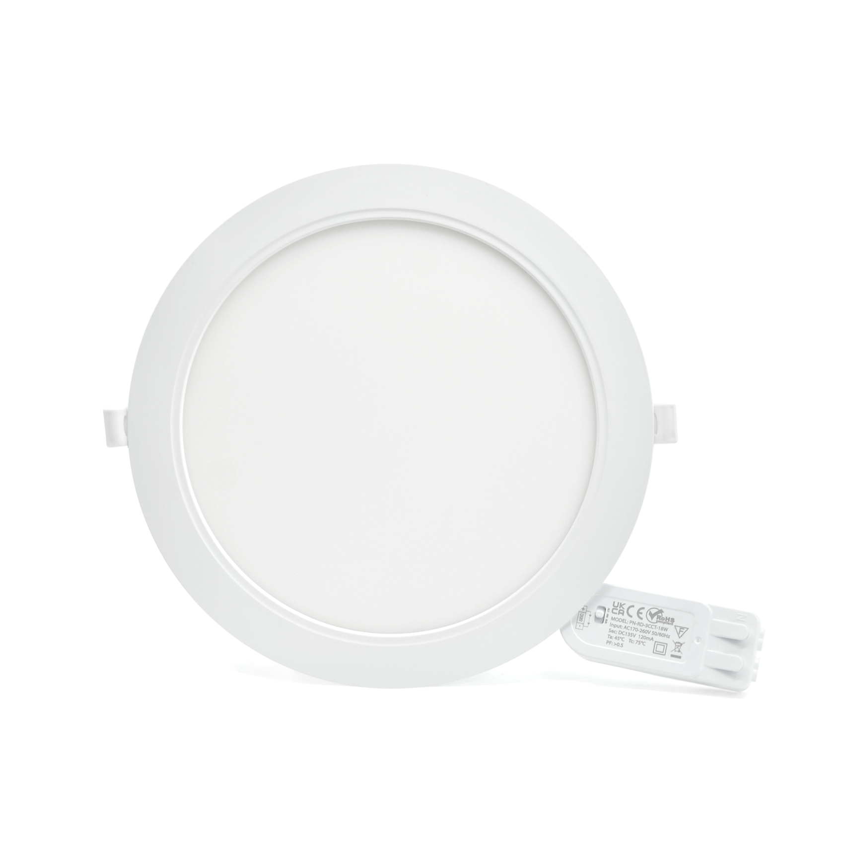 LED Slim Panel Light Round Recessed 3CCT IP54