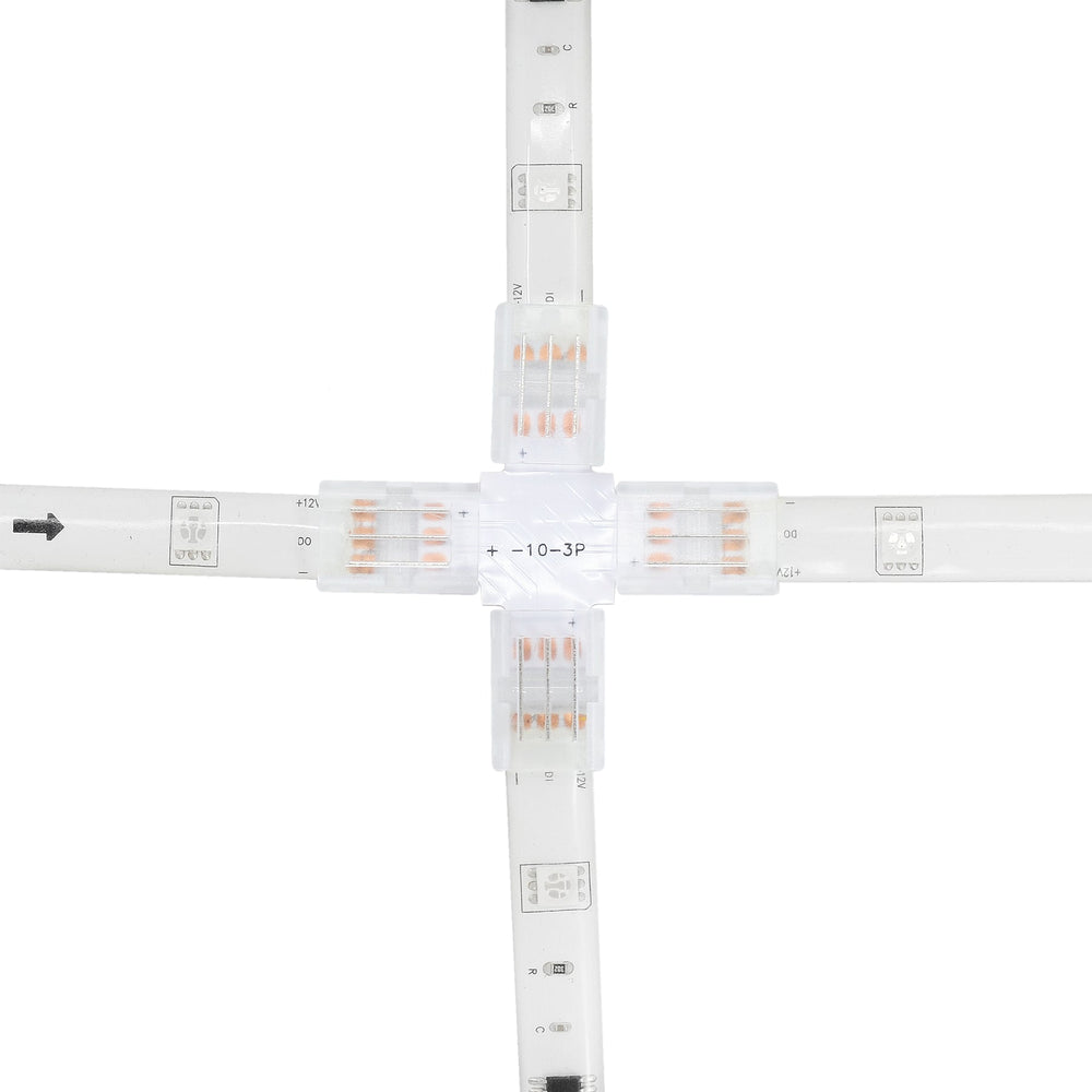 3 Pin Solderless X Shape Connector For Cctpixel Led Strip Lights