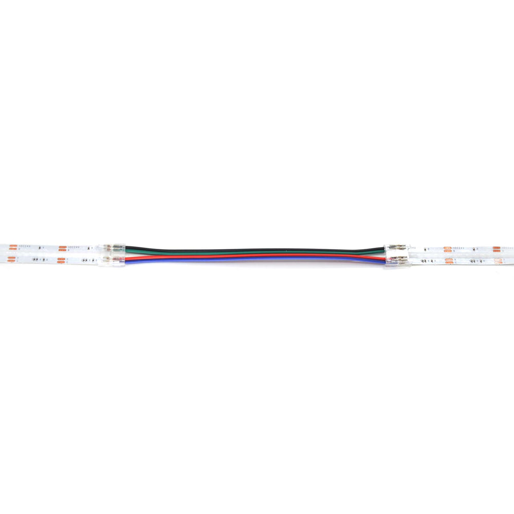 4 Pin 2 End Solderless Wire Connector For RGB LED COB Strip Lights