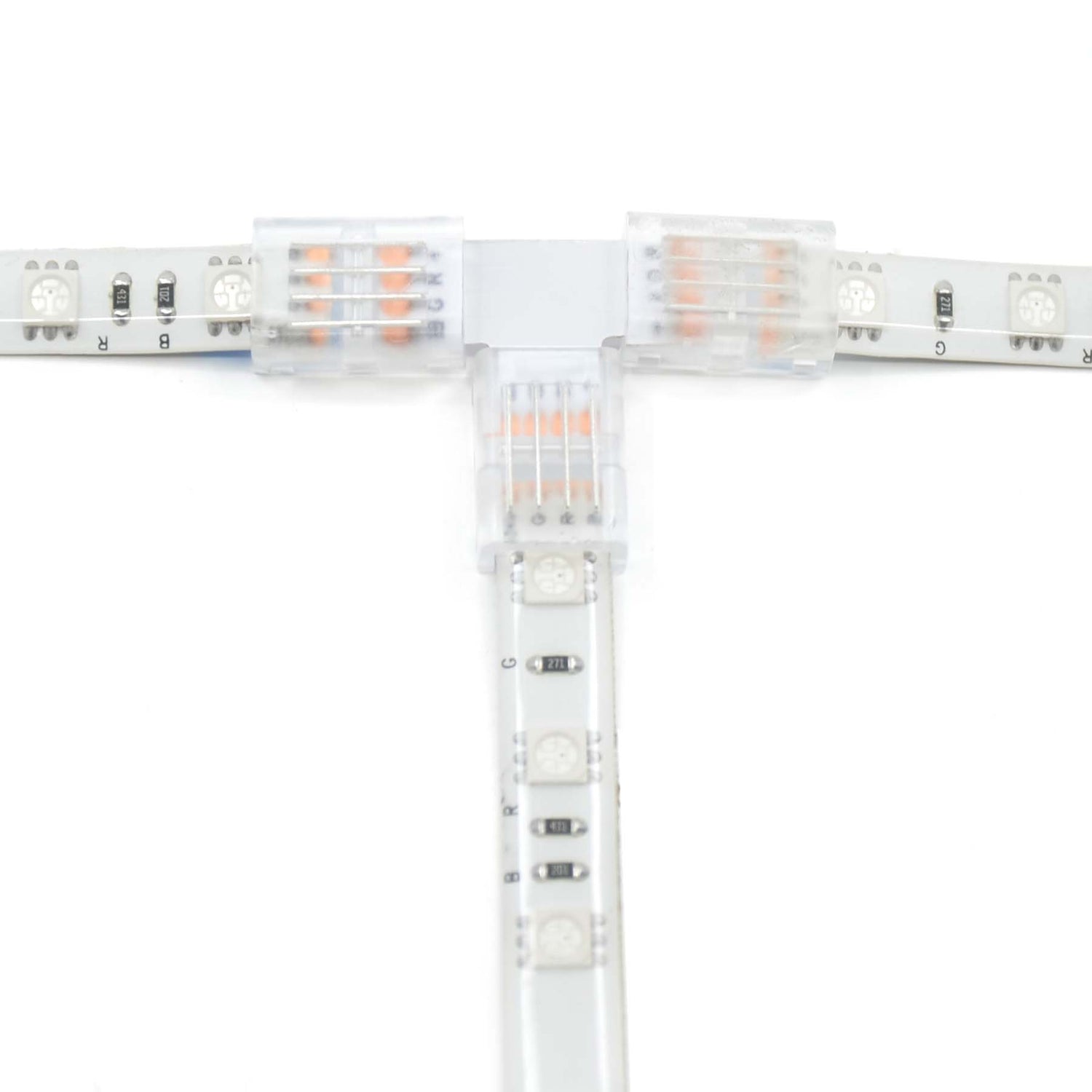 4 Pin Solderless T Shape Connector For RGB LED Strip Lights