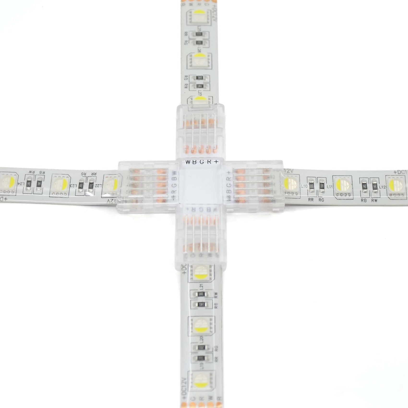 5 Pin Solderless X Shape Connector For RGBW/RGBWW LED Strip Lights