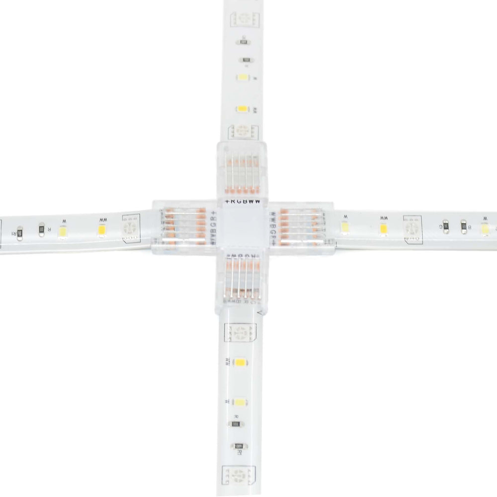 6 Pin Solderless X Shape Connector For Rgbcct Led Strip Lights