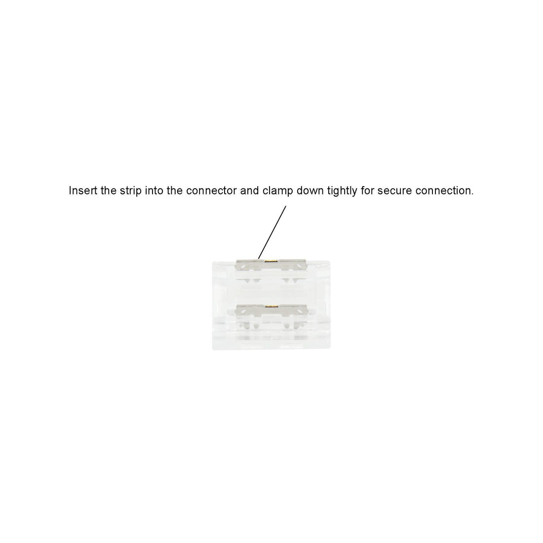 2 Pin Solderless Strip to Wire Straight Connector For Single Colour LE