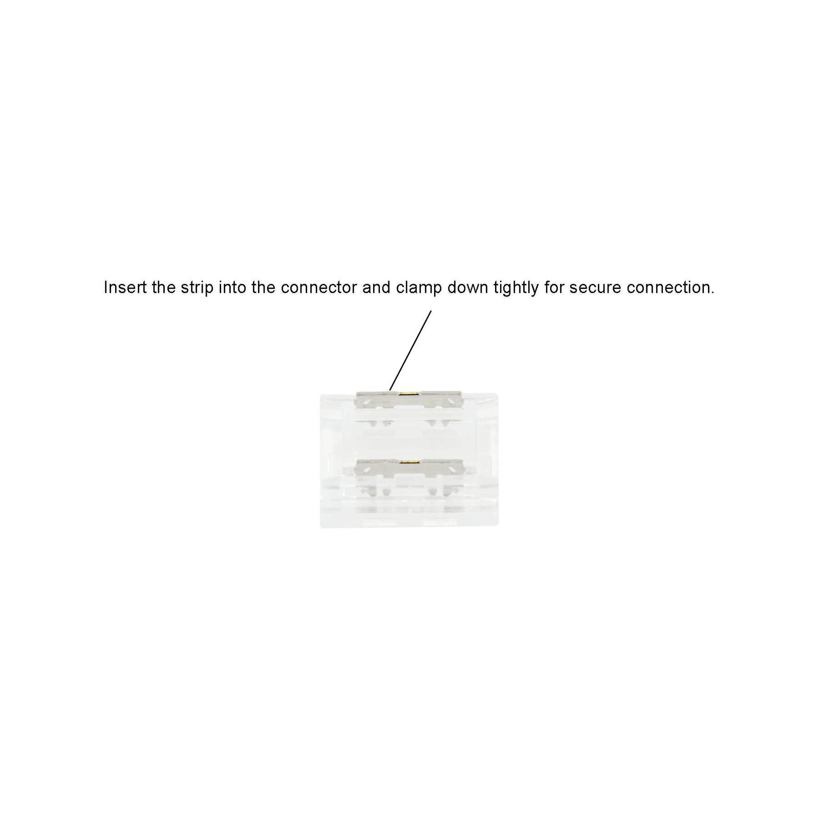 2 Pin Solderless Strip To Wire Straight Connector For Single Colour Le