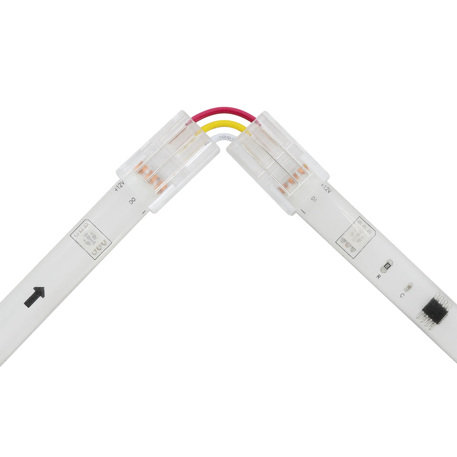 3 Pin Solderless L Shape Quick Fit Flex Connector For CCT/Pixel LED St