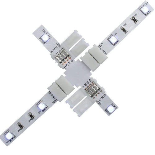 4 Pin Solderless X Shape Connector For LED RGB Strip Lights
