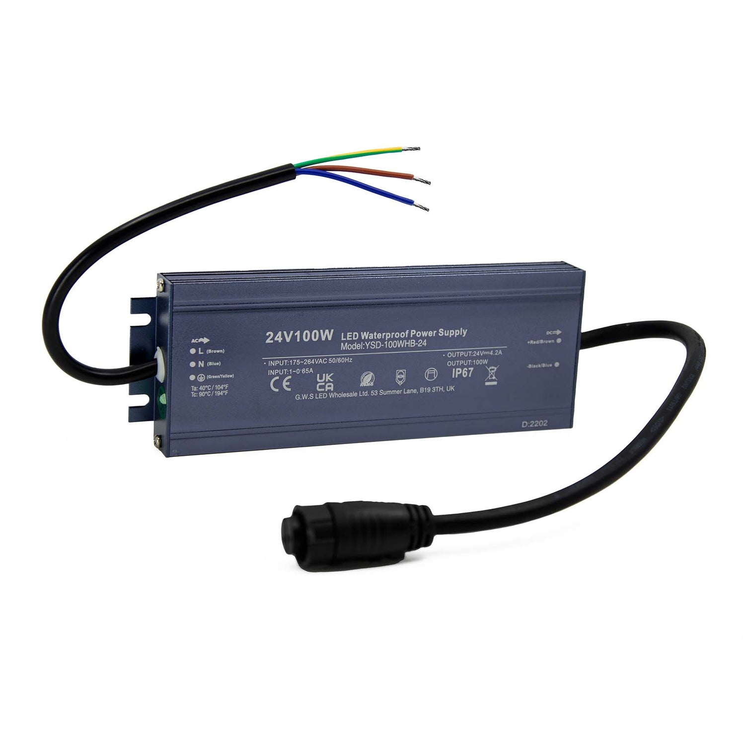 IP67 Waterproof 24V 4.2A 100W LED Wall Washer Driver