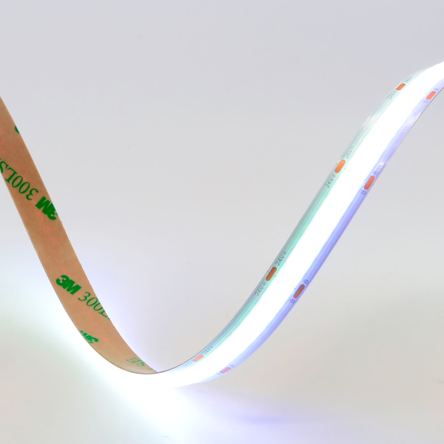 LED COB Strip Light, Seamless, 5M Reel, IP20, 24V, 10mm Wide, RGB