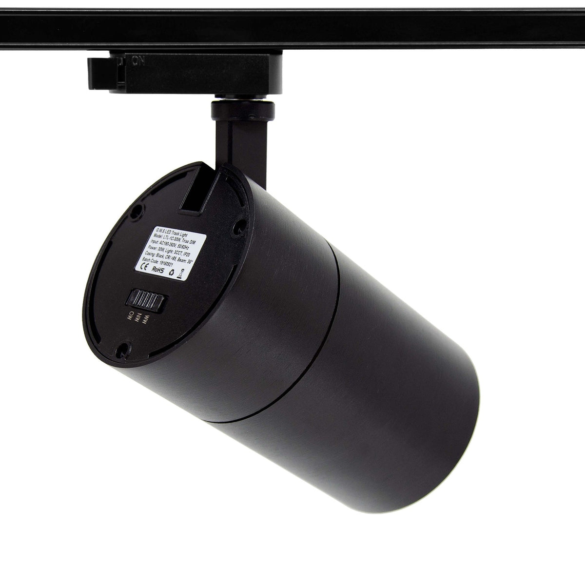 Black Dimmable LED Track Spotlight 3CCT