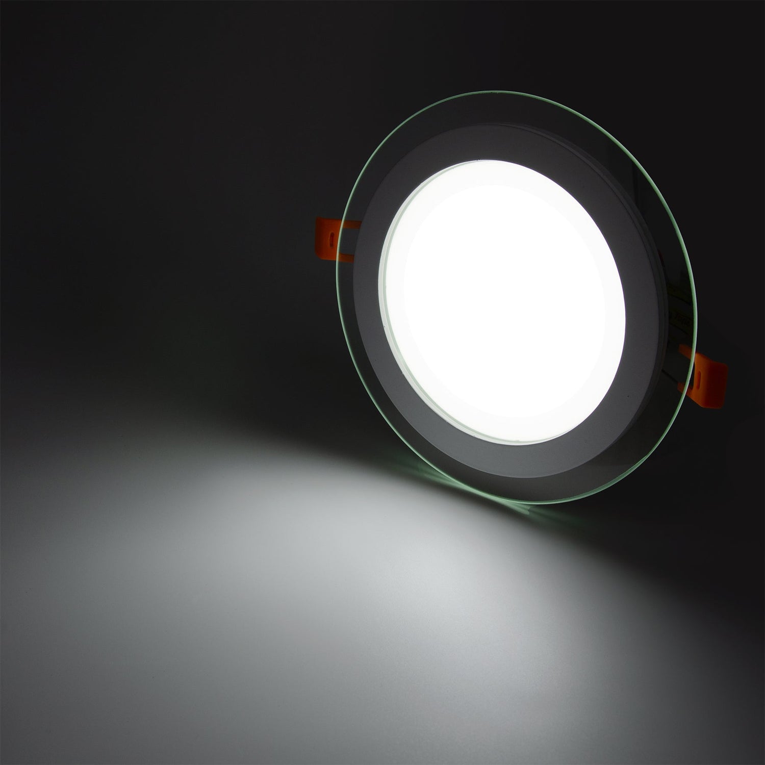 Recessed Round Crystal Glass Edge LED Panel Light