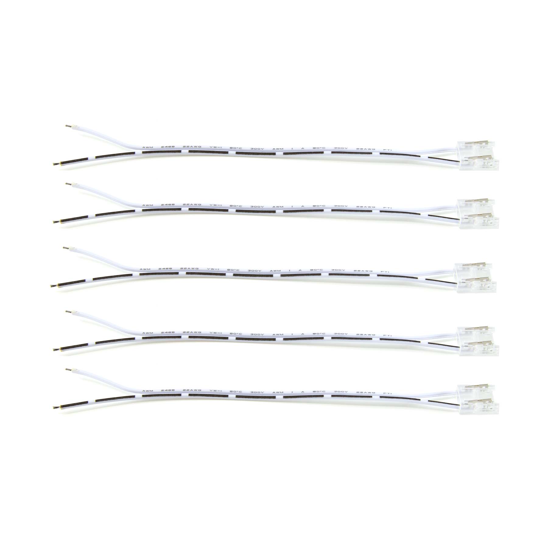 2 Pin 1 End Solderless Wire Connector For Single Colour LED COB Strip