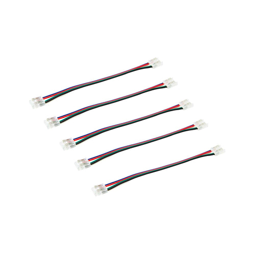4 Pin 2 End Solderless Wire Connector For RGB LED COB Strip Lights