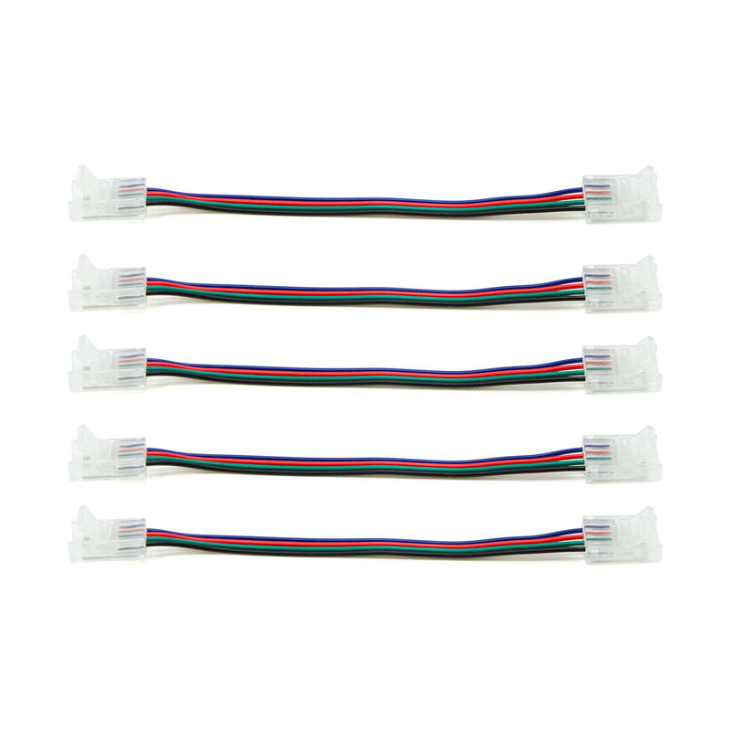 4 Pin 2 End Solderless Wire Connector For RGB LED Strip Lights