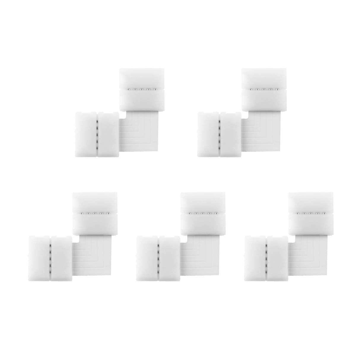5 Pin Solderless L Shape Connector For LED RGBW/RGBWW Strip Lights