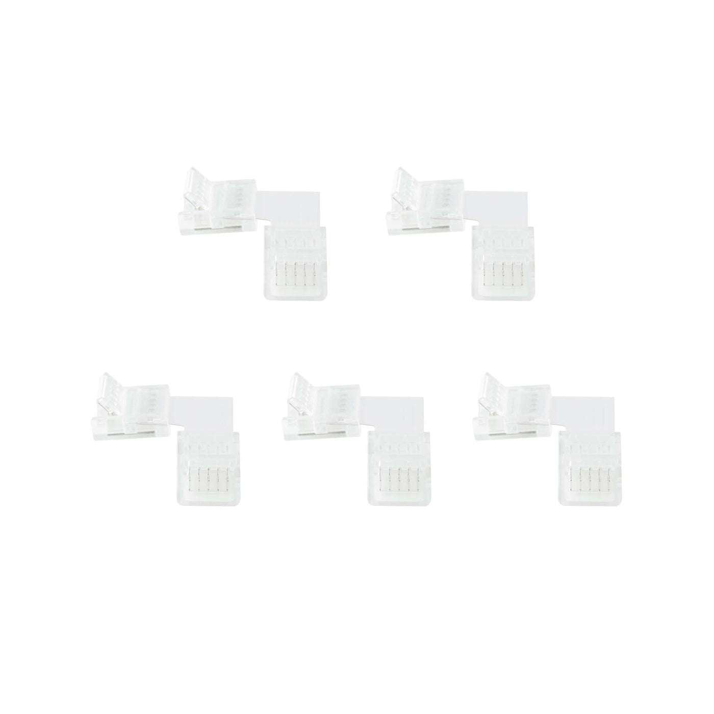 5 Pin Solderless L Shape Connector For Rgbwrgbww Led Strip Lights
