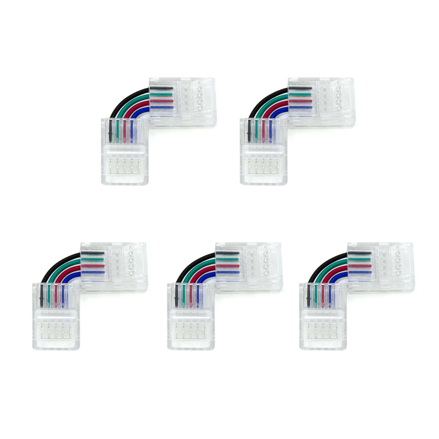 5 Pin Solderless L Shape Quick Fit Flex Connector For Rgbwrgbww Led S