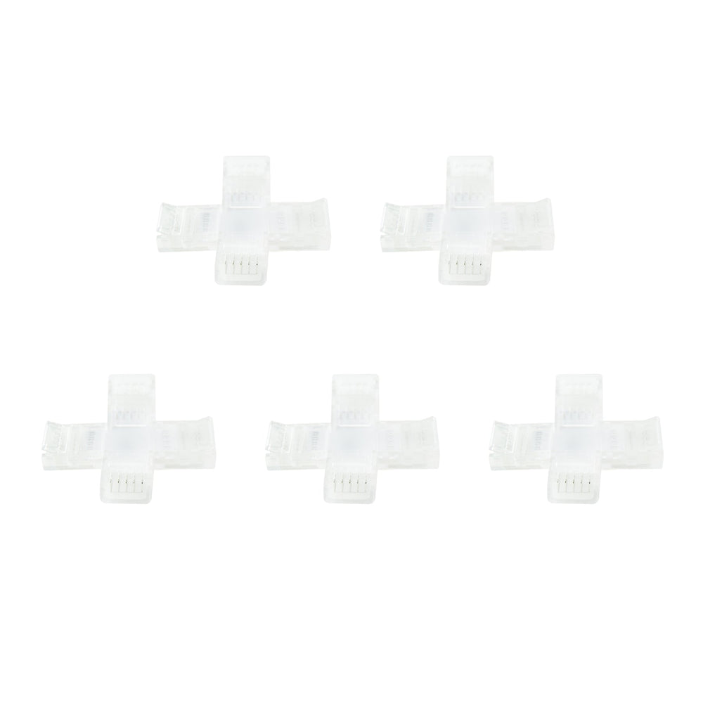 5 Pin Solderless X Shape Connector For Rgbwrgbww Led Strip Lights