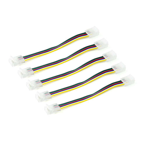 6 Pin 2 End Solderless Wire Connector For RGB+CCT LED Strip Lights