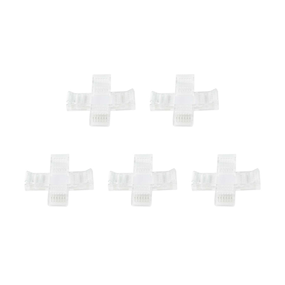 6 Pin Solderless X Shape Connector For RGBCCT LED Strip Lights